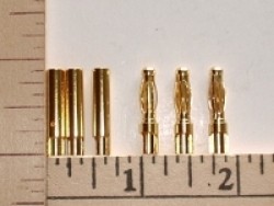 4.0mm Gold Plated Bullet Connector Pin Set, 3-pack