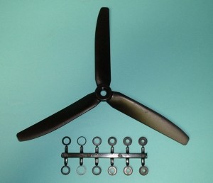 GWS 3 Blade Prop HD 8 x 4 COUNTER ROTATING, Black