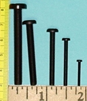 Binder Head Slotted Screw - Nylon 5mm x 40mm, Qty 6