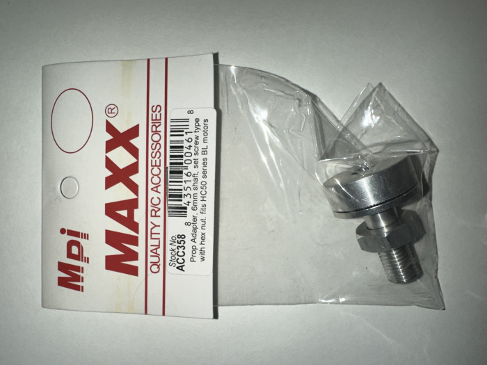 6mm Maxx Prop Adapter, Hex Nut Set Screw Type