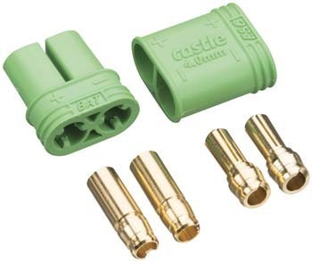 Castle 4mm Polarized Bullet Male & Female Connector Set