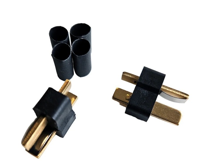 Deans Ultra Plug® Male Set, Black, High Temp, 12-16AWG, Male Only Pair