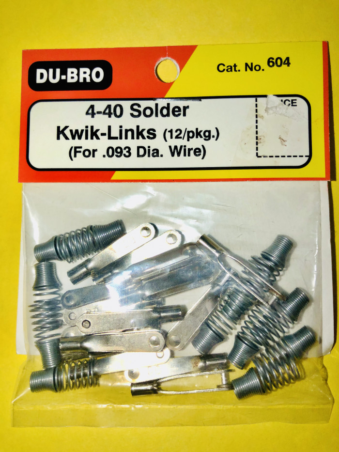 Du-Bro 4-40 Steel Spring Solder-On Kwik-Links for .093 Wire Bulk 12-Pack