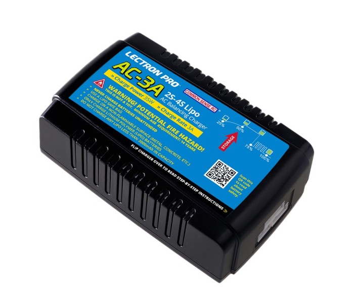 Lectron Pro #AC-3A Compact Balancing Lipo Charger - 2S-4S, 35W, 3A