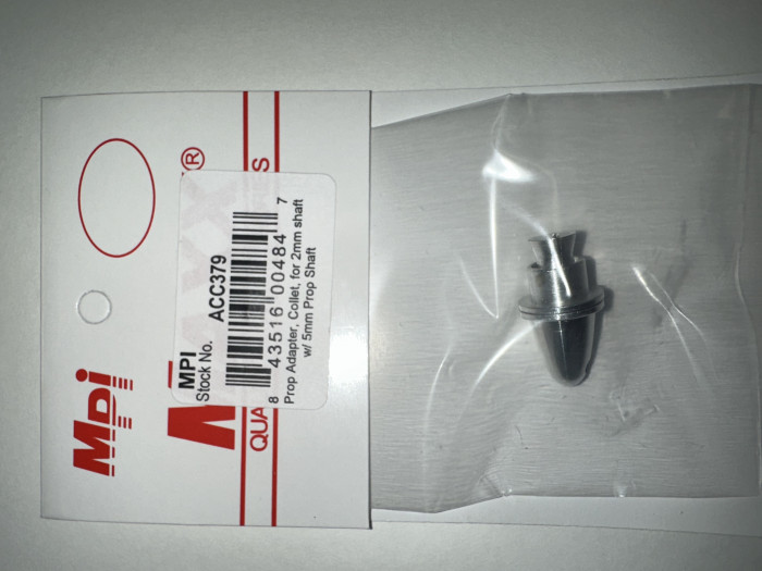 Maxx Prop Adaptor 2.0mm motor shaft, Collet Type, 5.0mm prop hub Bullet Nut