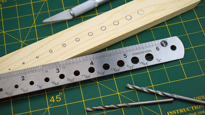 Stainless Steel Ruler With Drill Gauge
