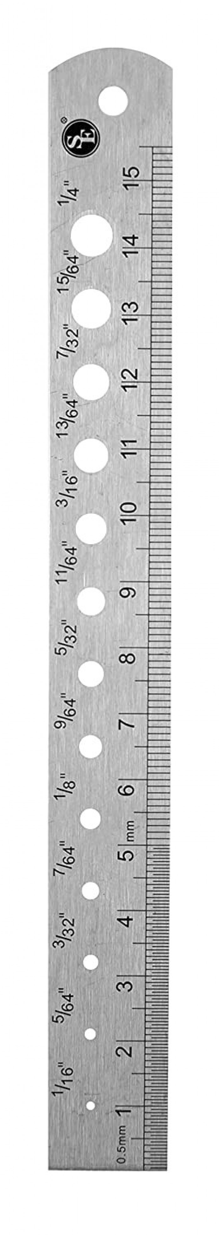 Stainless Steel Ruler With Drill Gauge